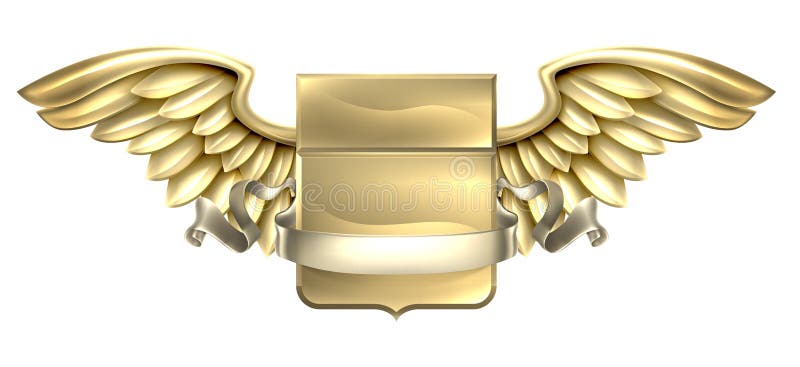 Metal Winged Shield Scroll Design Stock Vector - Illustration of ...