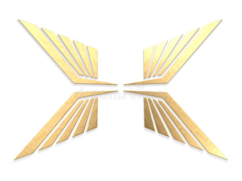 Metal Wings Symbol 3d Rendering Stock Illustration - Illustration of ...