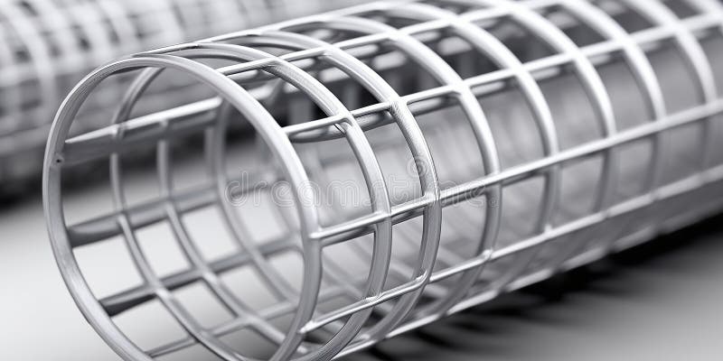 Metal Wire Cylinder Close-up. Industrial Structure and Design Stock ...