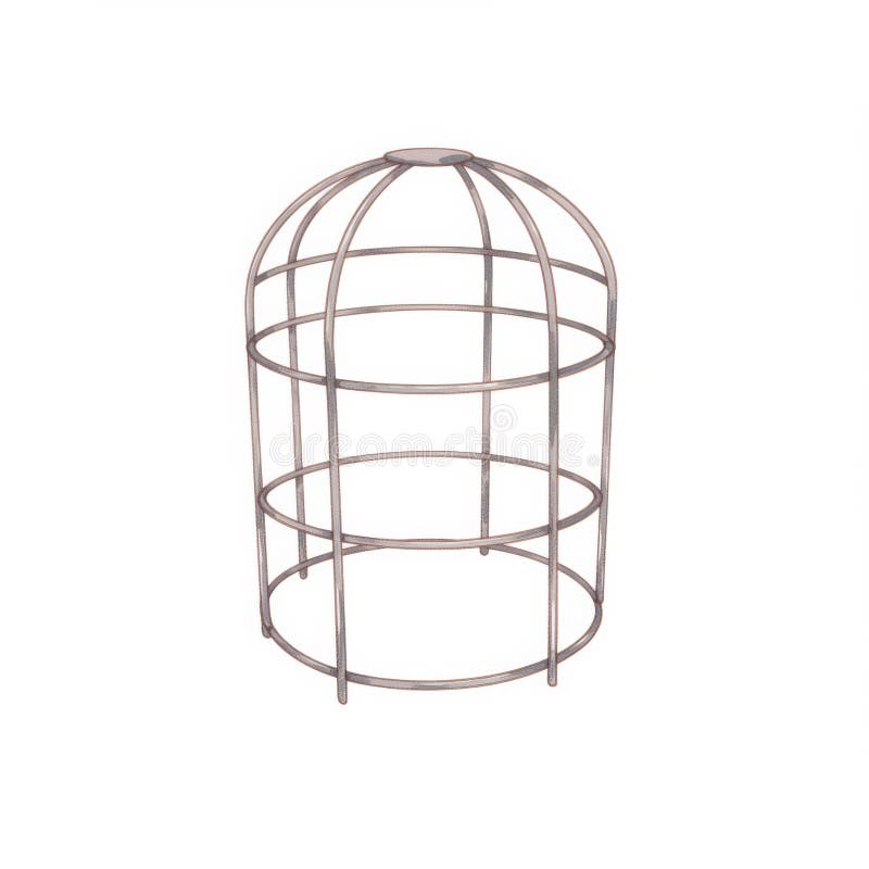Metal Wire Dome Cage on White Background Stock Image - Image of ...