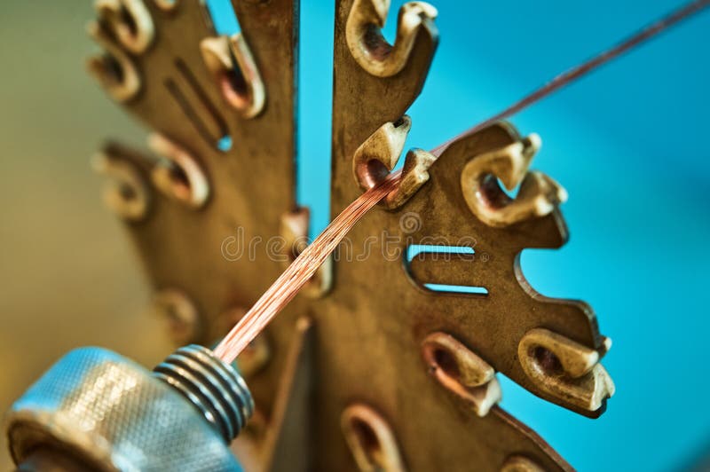Metal Wire Drawing Die and Copper Cable at Machine Tool Stock Image ...