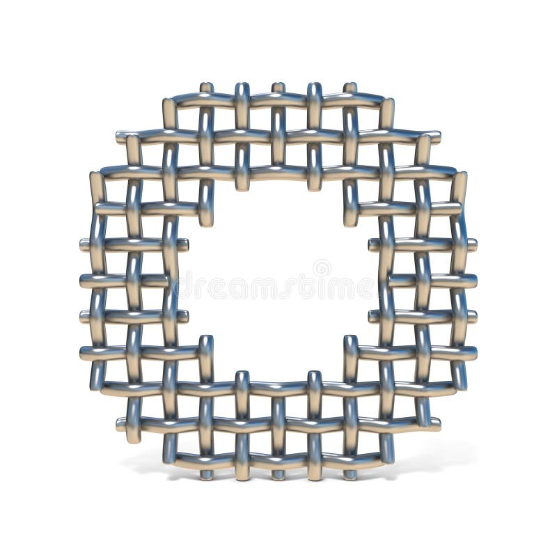 Metal Wire Mesh Font LETTER O 3D Stock Illustration - Illustration of ...