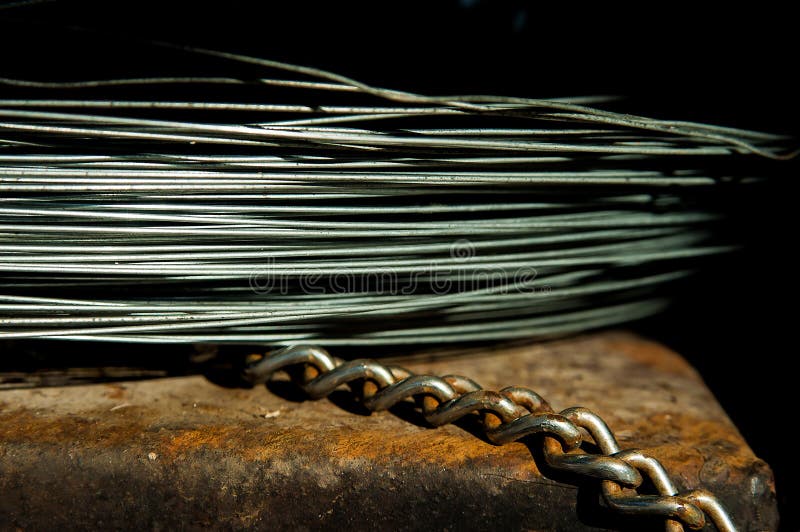 Metal Wire on a Rusted Surface Stock Image - Image of aluminum ...