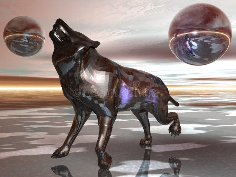 Metal Wolf stock illustration. Illustration of render - 15152480