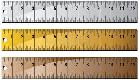 Metal or Wooden Ruler Set stock vector. Illustration of measured - 9265274