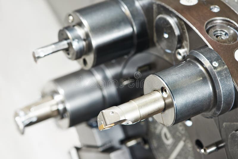 Metal Work Machining Process by Cutting Tool on CNC L Stock Photo ...