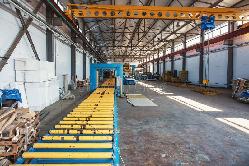 Metal Work Profiling Factory Interior Inside. Machine Tool Conveyor for ...