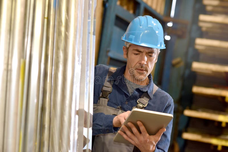 Metal Worker Checking on Quality of Products Stock Image - Image of ...