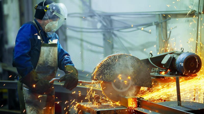 Metal Worker Using Angle Grinder on a Range Hood Stock Footage - Video ...