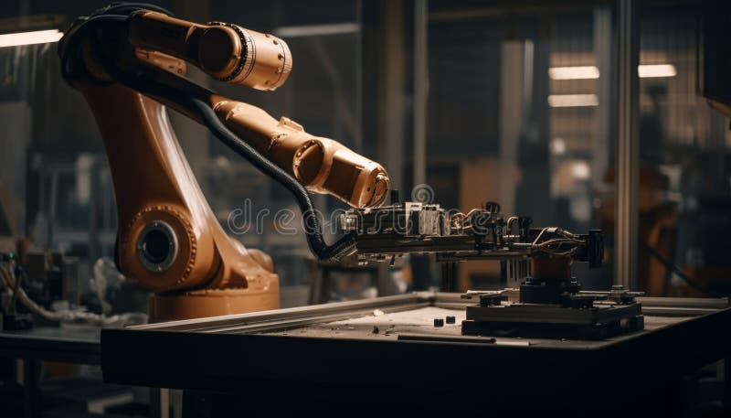 Metal Worker Using Machinery in Industrial Workshop Generated by AI Stock Illustration ...