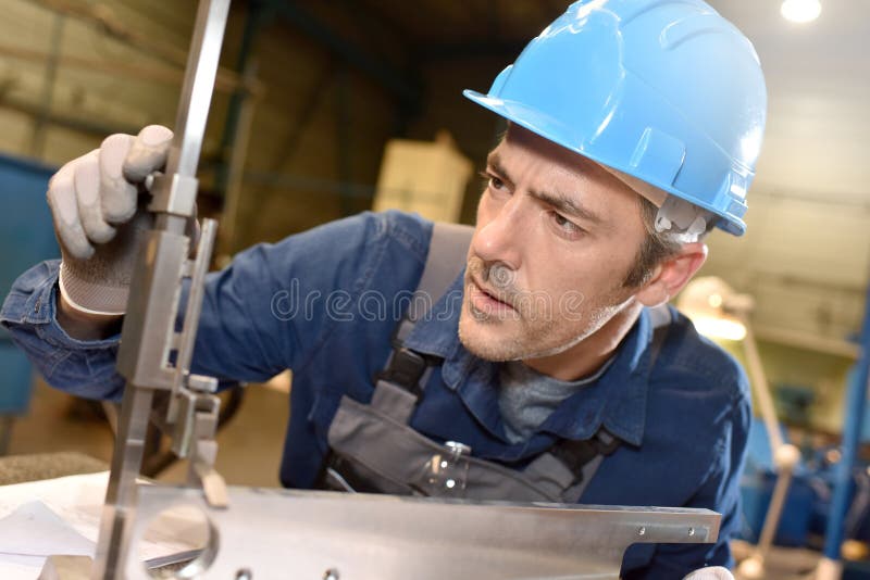 Metal Worker Using Machines Stock Image - Image of engineer, metal ...