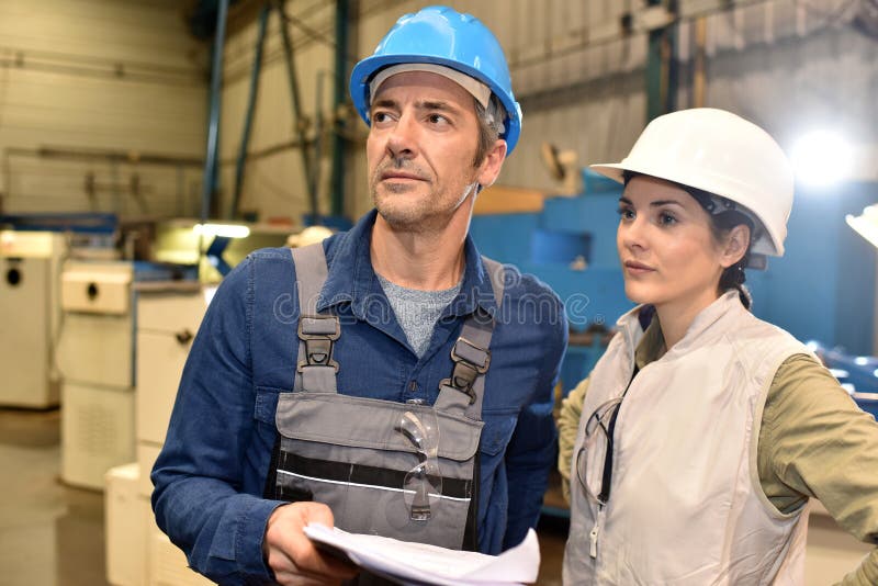 Metal Workers in Metallurgic Industry Stock Image - Image of workers ...