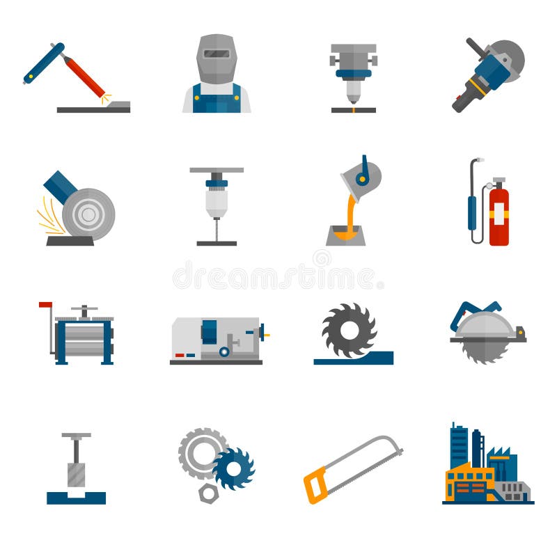 Metal-working Icon Flat stock vector. Illustration of mobile - 51832149