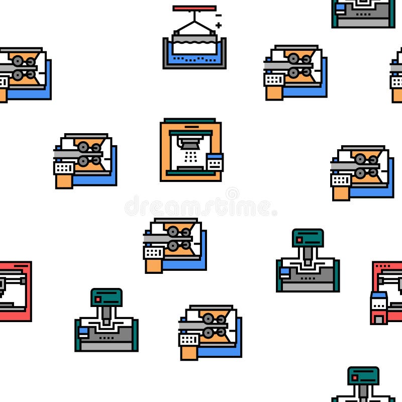 Metal Working Machine Vector Seamless Pattern Stock Vector ...