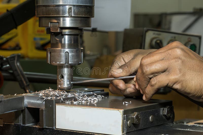 The Metal Working Operation on NC Milling Machine Stock Photo - Image ...