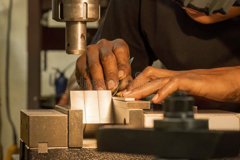 The Metal Working Operation on NC Milling Machine Stock Image - Image ...