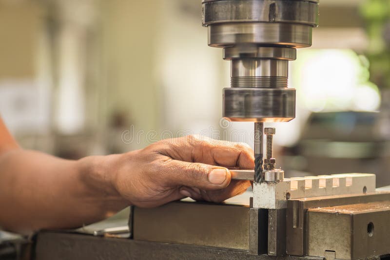 The Metal Working Operation on NC Milling Machine Stock Image - Image ...