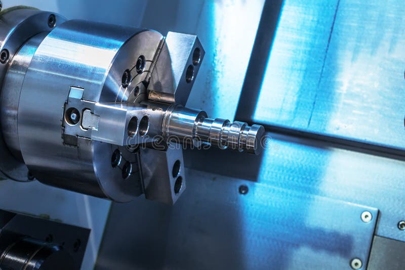 Metal Workpiece Clamped in the Lathe Chuck CNC Machine Stock Image ...
