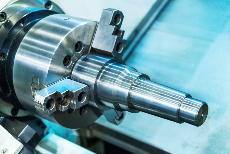 Metal Workpiece Clamped in the Lathe Chuck CNC Machine Stock Photo ...