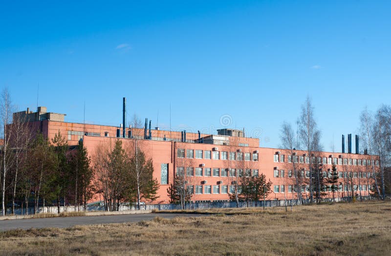 Typical Rectangular Industrial Buildings Made of Red Bricks and ...