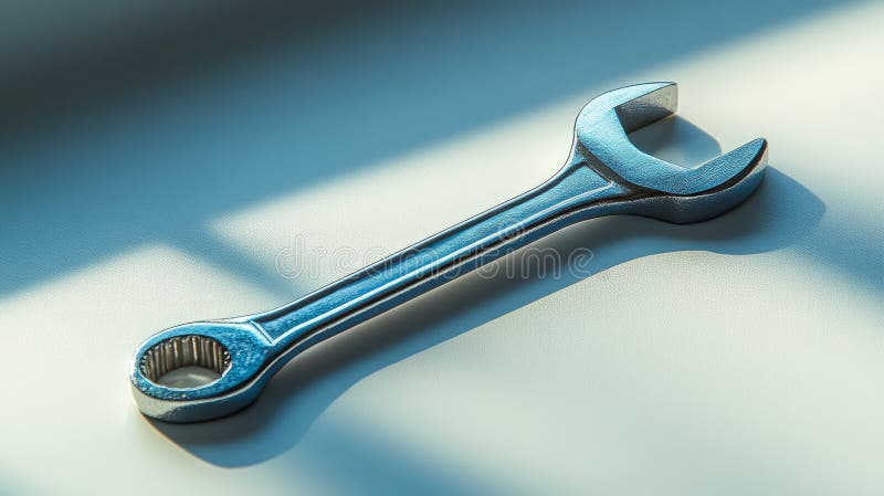 Metal Wrench on a Surface with Shadows. Stock Image - Image of metallic ...