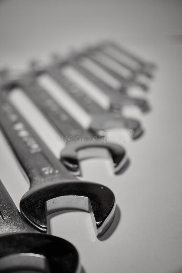 Metal Spanner on a White Background Stock Photo - Image of spanners ...