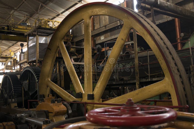 Metal yellow flywheel stock image. Image of metal, connections - 68323155