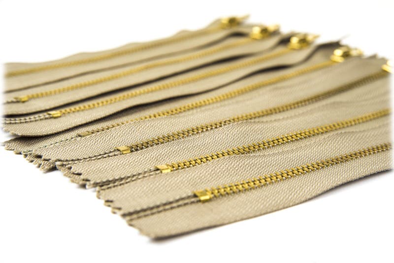 Metal Zip Open or Closed on the White Background Stock Photo - Image of ...