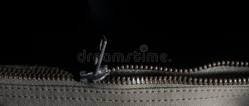 Metal zipper closing stock photo. Image of seam, black - 66834640