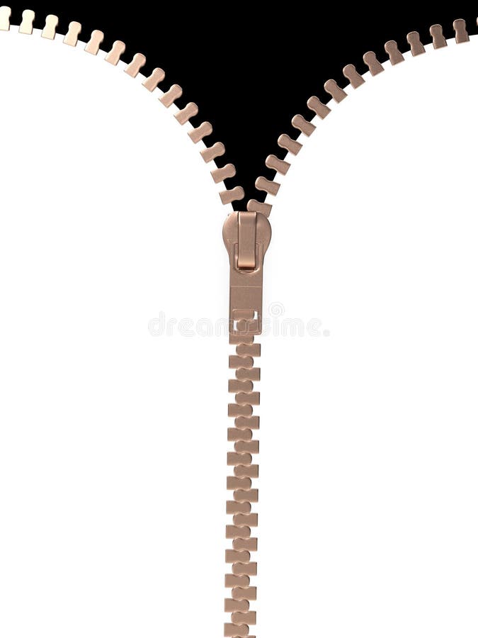 Metal zipper. 3D render stock illustration. Illustration of material ...