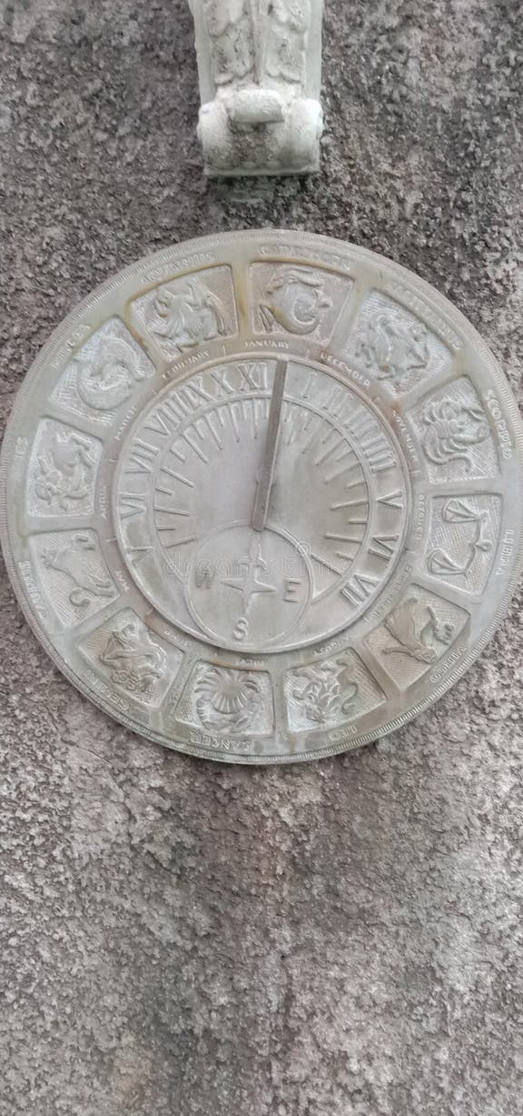 Metal Zodiac Pattern Sun Dial Stock Photo - Image of pattern, zodiac ...
