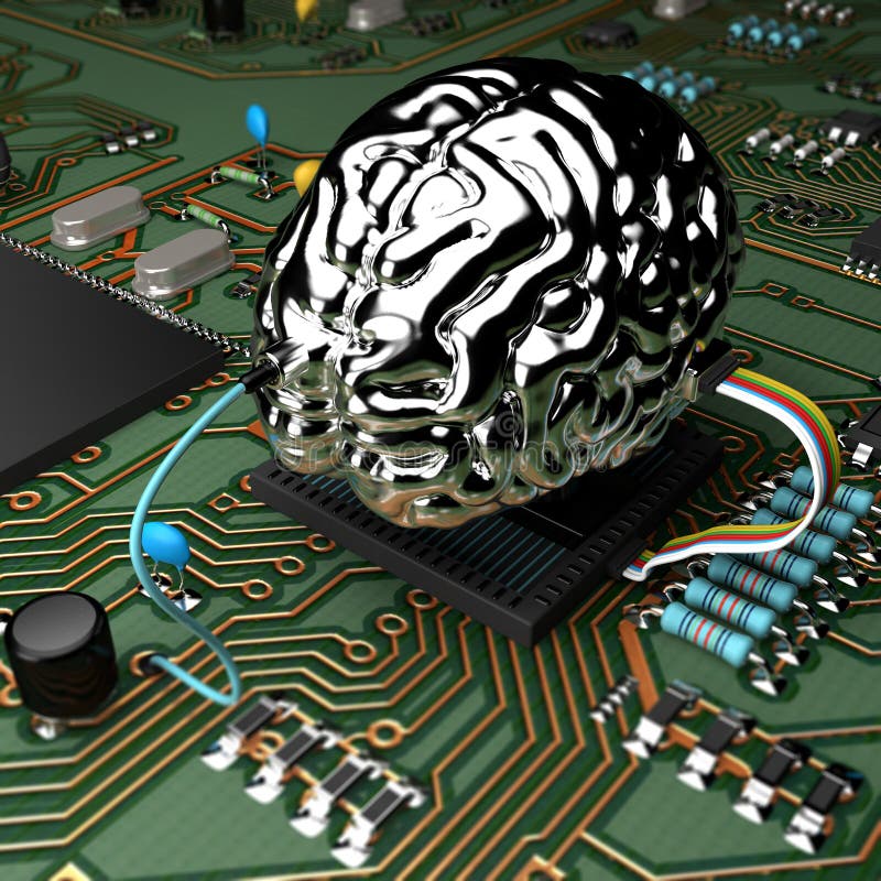MetalBrain chip stock illustration. Illustration of board - 41567864