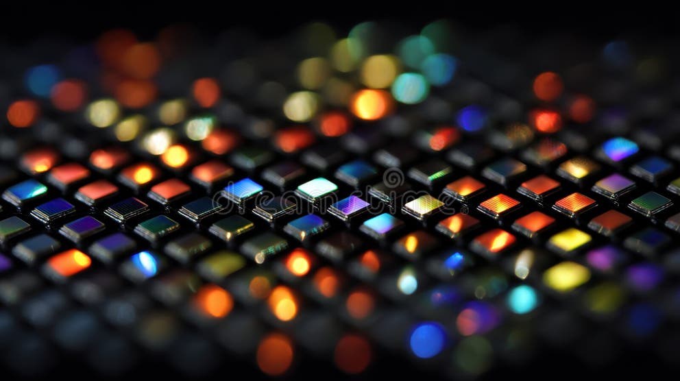 Metalens Array Shifting Colors Under Vibrant Light Stock Illustration ...