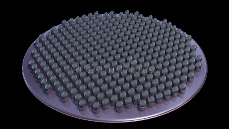 Metalens. Array of Small Lenses Mounted on Disk Wafer. 3d Render ...