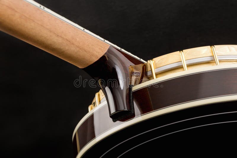 Metalic Banjo Isolated on Black Background Stock Photo - Image of play ...