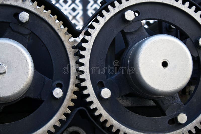 Metalic Grears Making a Machine Stock Image - Image of gears, progress ...
