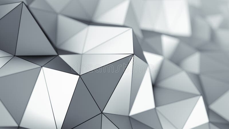 Metalic Low Poly Surface 3D Rendering Stock Illustration - Illustration ...
