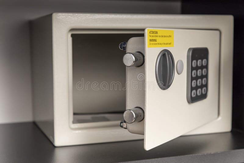 Metalic Safe Box Opened and Emty - Security Code for Opening the Box ...