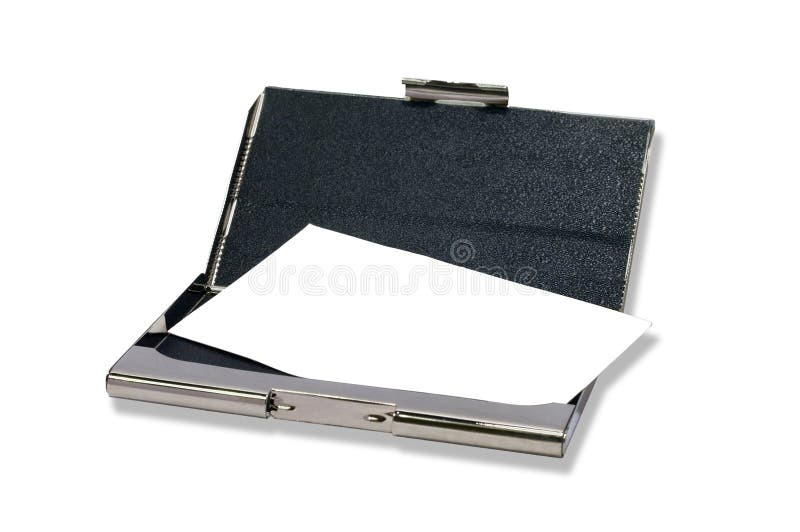 Metall Bussines Cardholder with Clear Card Stock Image - Image of ...