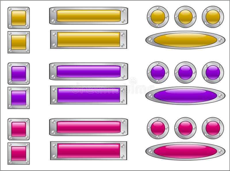 Metall color buttons stock illustration. Illustration of orange - 4625797