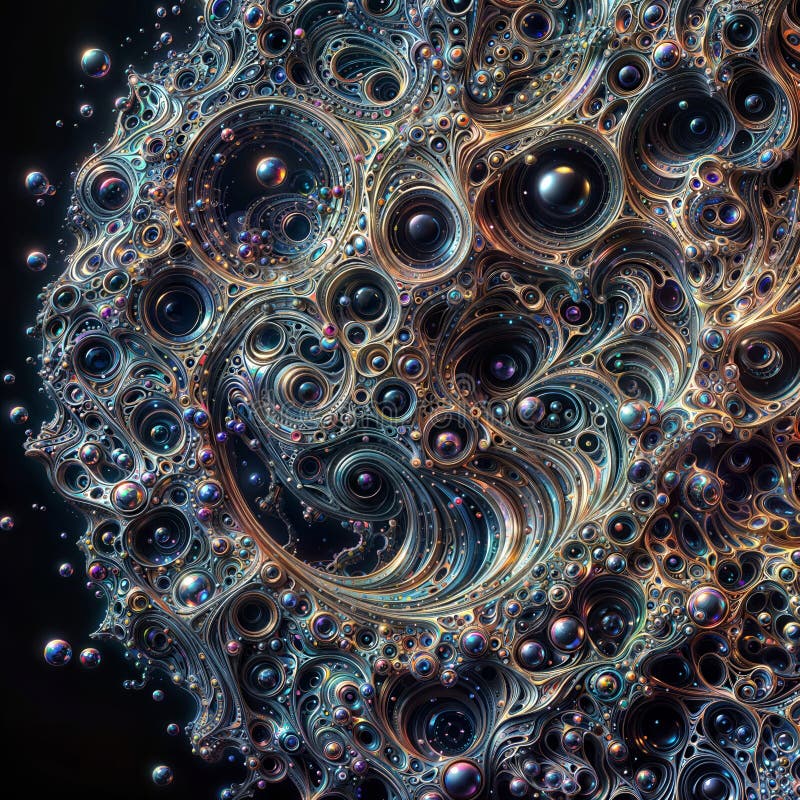 Metallic Fusion: Abstract Art with Intricate Detail, Generative Ai ...