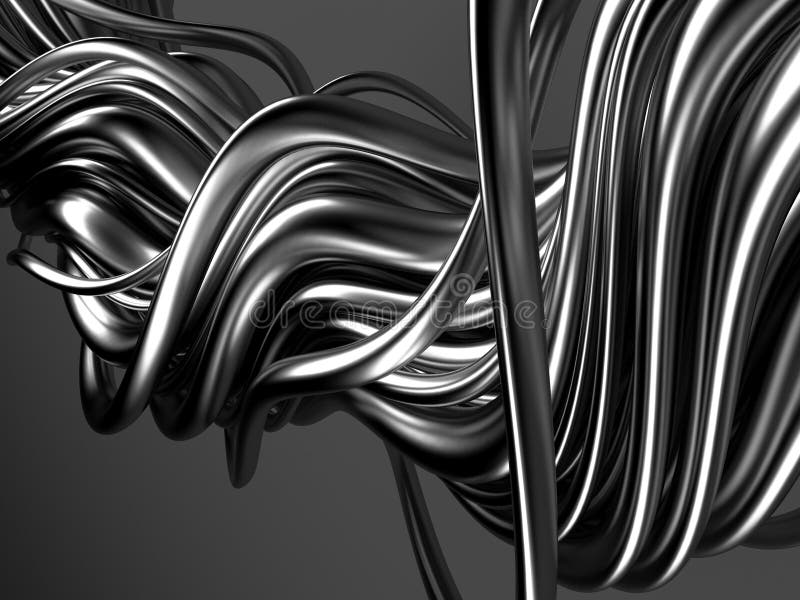 Metallic Abstract Wavy Liquid Background Stock Illustration ...