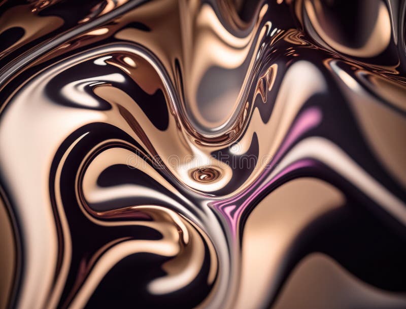 A Metallic Abstract Wavy Liquid Background Generative AI Technology ...