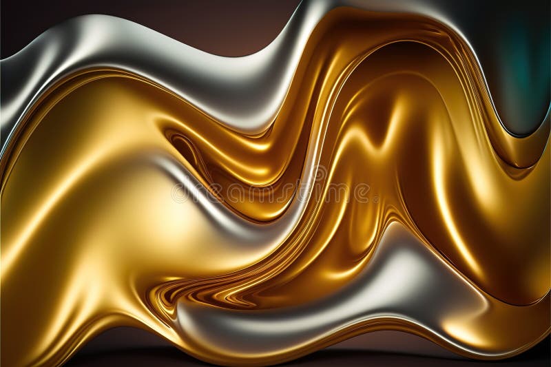 Metallic Abstract Wavy Liquid Background Layout Design Tech Innovation ...