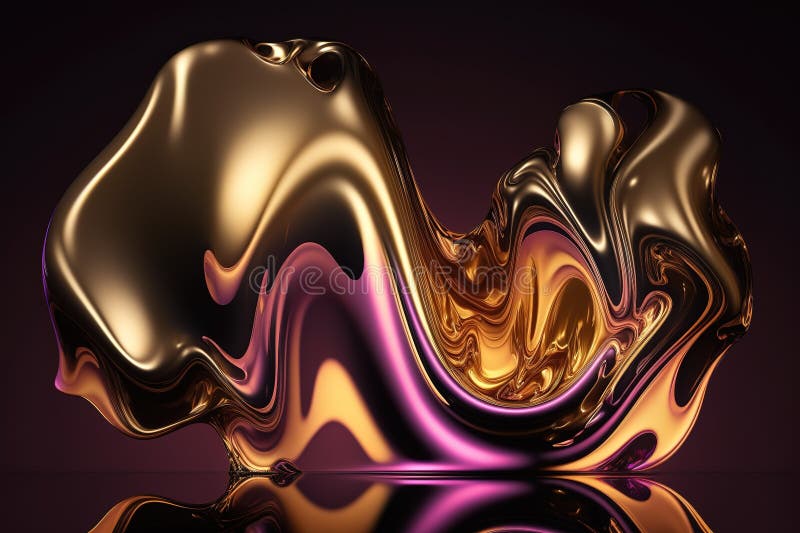 Metallic Abstract Wavy Liquid Background Layout Design Tech Innovation ...