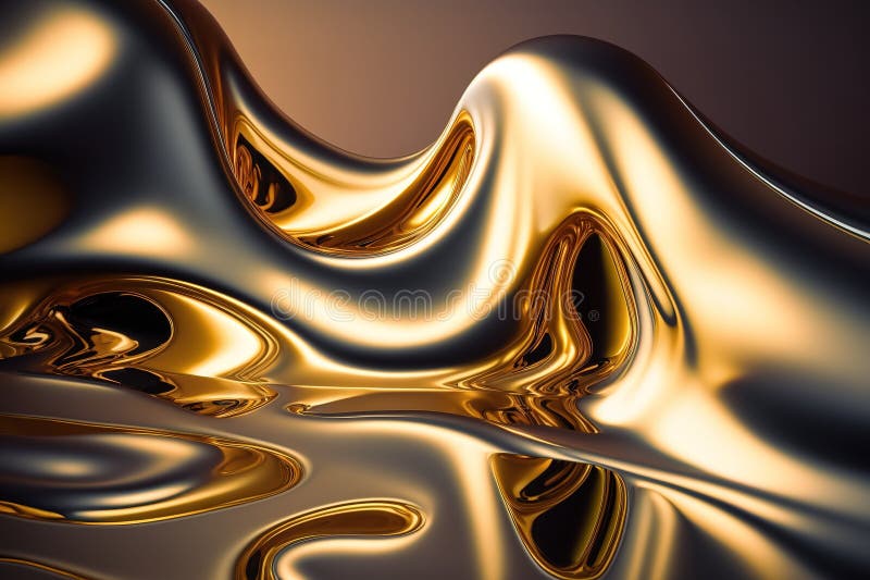 Metallic Abstract Wavy Liquid Background Layout Design Tech Innovation ...