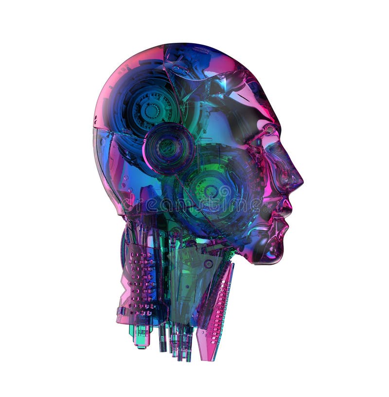 Metallic ai robot stock illustration. Illustration of automation ...
