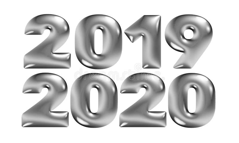 Metallic Alphabet, Chrome Set of Numbers, New Year, 3d Illustration ...