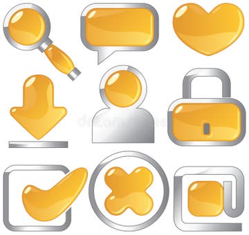 Metallic amber icons stock vector. Illustration of citrine - 8699965