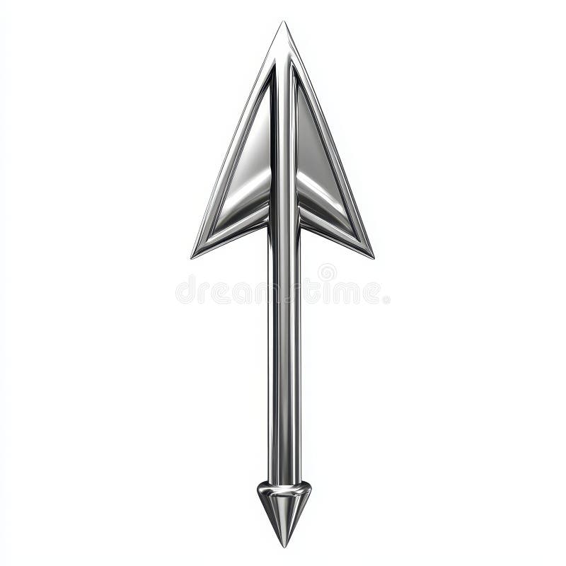 A Metallic Arrow Symbol Pointing Upwards, Representing Direction and ...